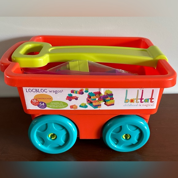 Battat | Toys | Battat Locbloc Wagon Construction Set Wblocks Pull Toy ...